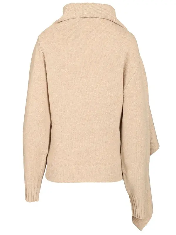 Attico Sweater With Draped Details - Cream