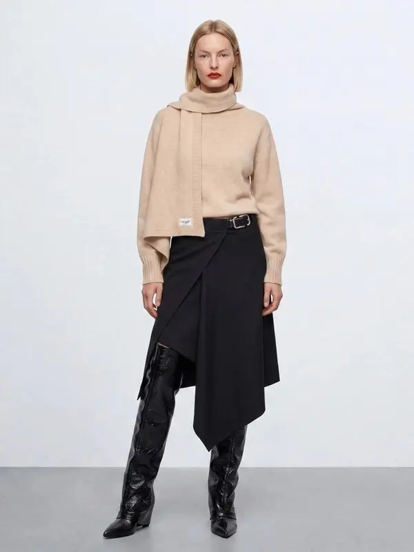 Attico Sweater With Draped Details - Cream