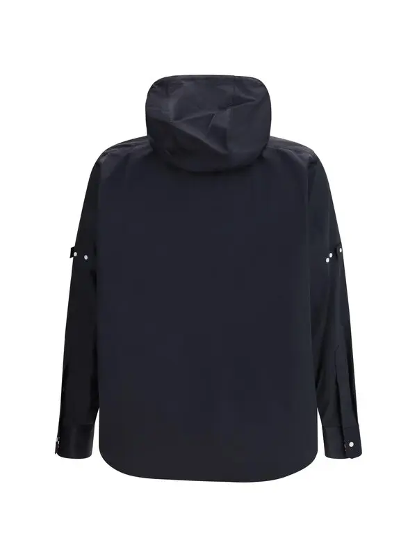 Thom Browne Nylon Cotton Hooded Jacket - Black