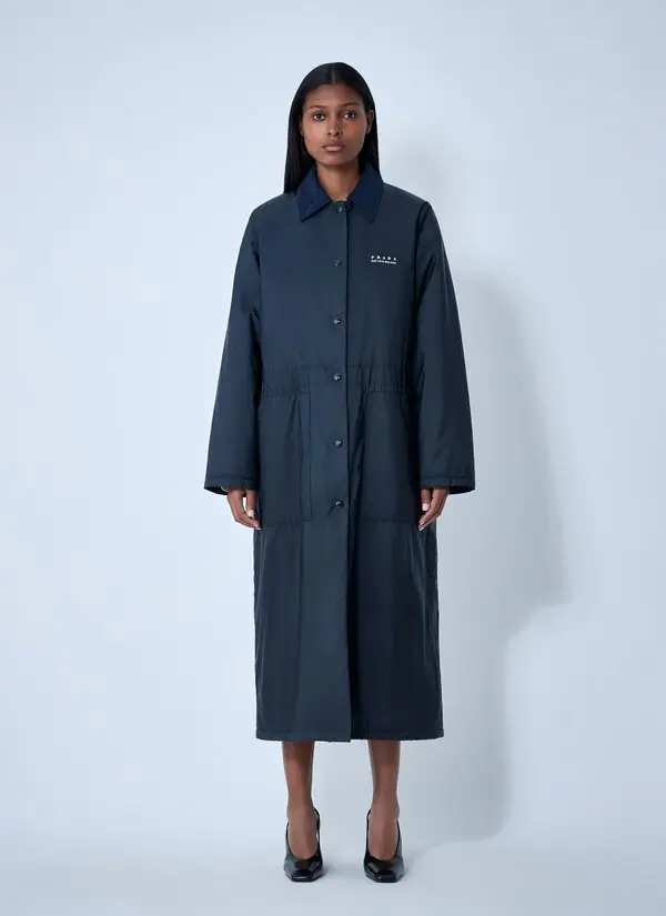 Prada Logo Print Long Coat