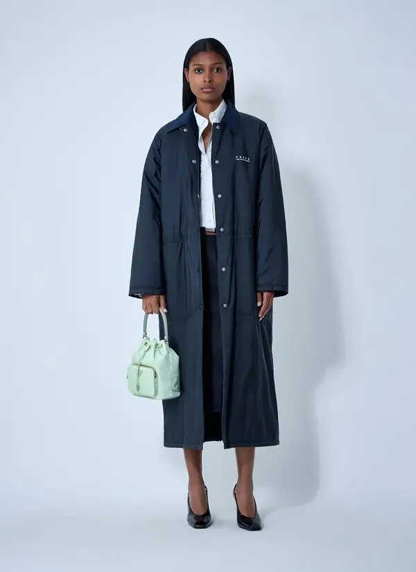 Prada Logo Print Long Coat