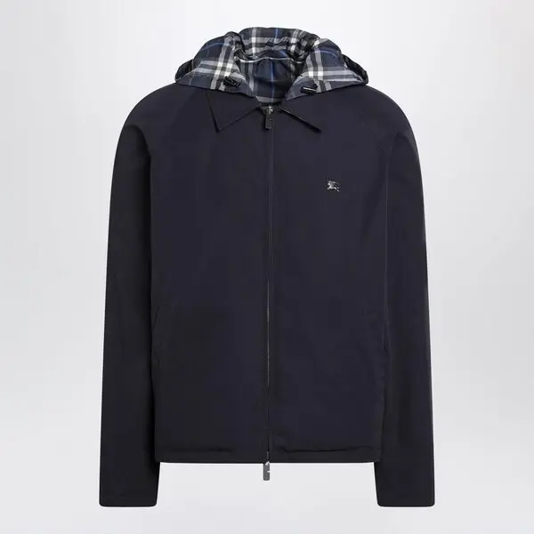 Burberry Reversible Cotton Jacket With Check Pattern - Blue
