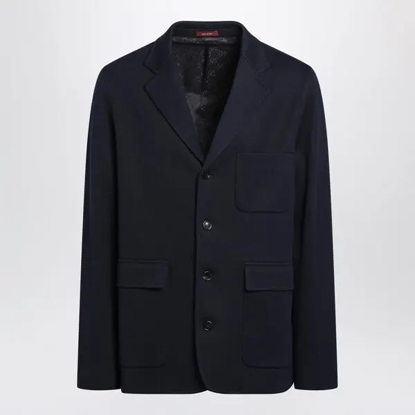 Gucci Blue Single-breasted Cotton Jersey Jacket - Gray