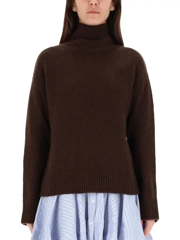 GANNI Wool Blend Sweater - Brown