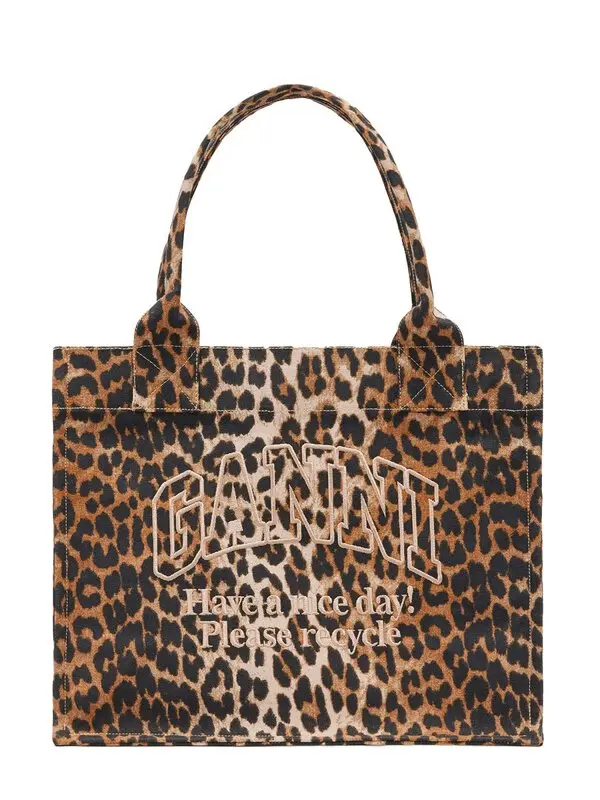 GANNI Borsa Tote Large Con Logo - Multicolor