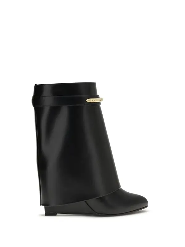 Givenchy Leather Shark Ankle Boots - Black