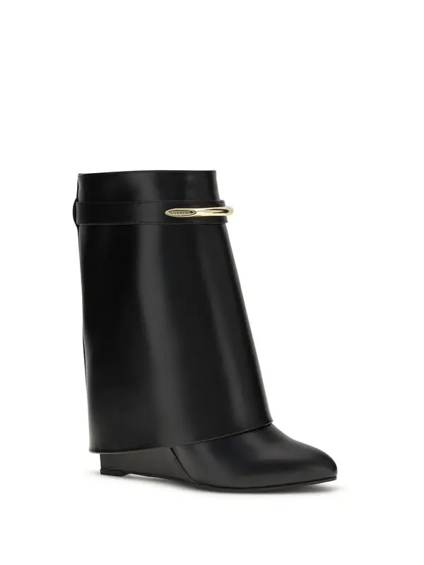 Givenchy Leather Shark Ankle Boots - Black