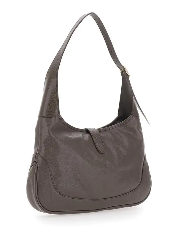 Gucci Jackie 1961' Shoulder Bag With Clasp Closure And Adjustable Strap In Leather For - Brown