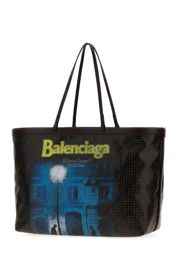 Balenciaga Printed Canvas Tote Select Shopping Bag - Multicolor