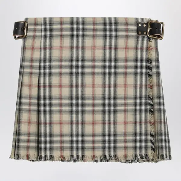 Burberry Wool Mini Kilt - Cream