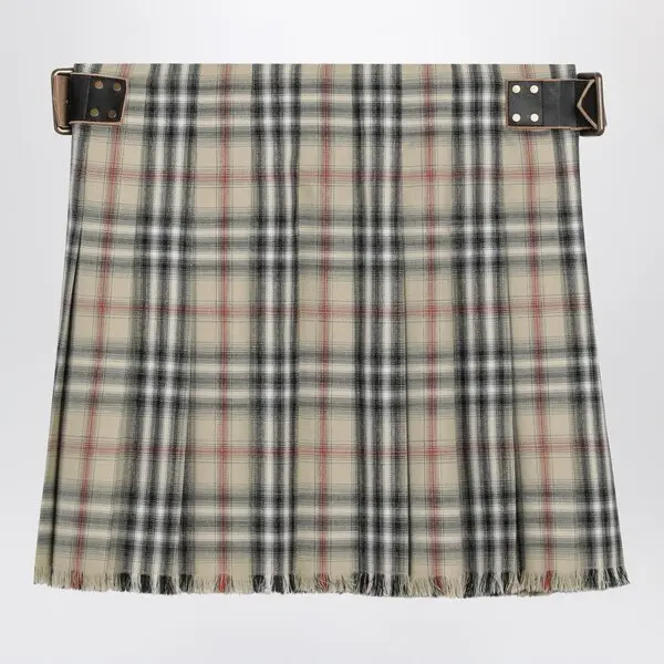 Burberry Wool Mini Kilt - Cream