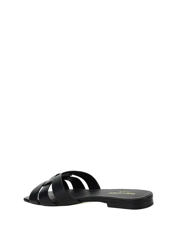 Saint Laurent Leather Sandals - Black
