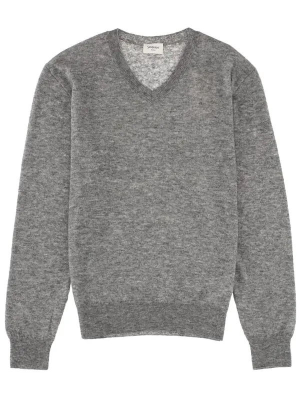 Saint Laurent V-neck Sweater - Gray