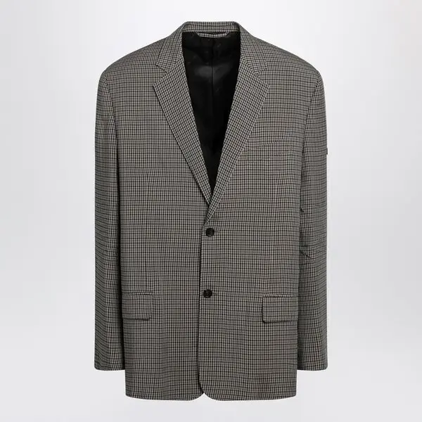 Balenciaga Khaki And Brown Gingham Jacket