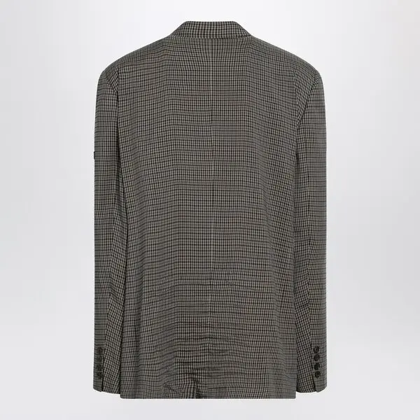 Balenciaga Khaki And Brown Gingham Jacket