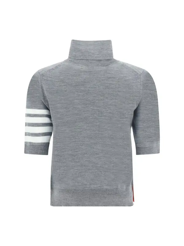 Thom Browne Virgin Wool Turtleneck Sweater - Gray