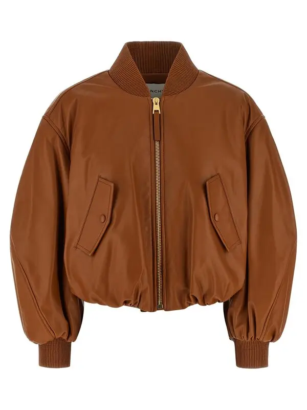 Givenchy Cropped Bomber Jacket - Brown