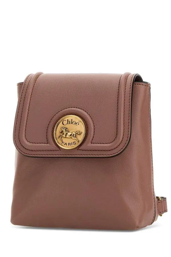 Chloé Antiqued Leather Horse Medal Backpack - Pink