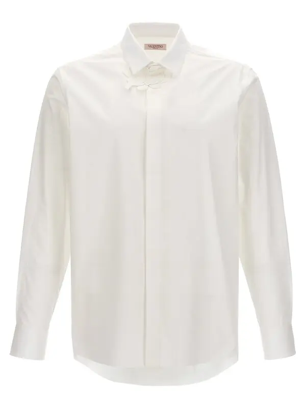 Valentino Garavani Shirt With Flower Patch - White