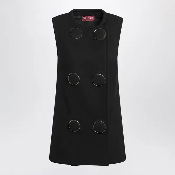 Gucci Textured Viscose Vest - Midnight Black