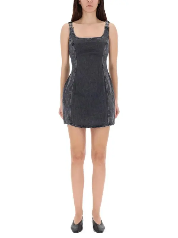 MARINE SERRE Moon Laser Mini Dress - Gray