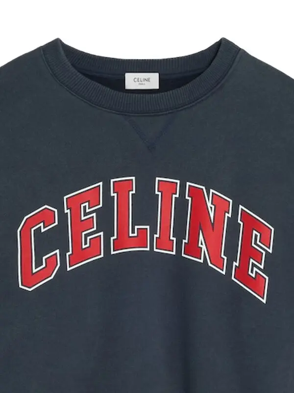 Celine Logo Cotton Crewneck Sweatshirt