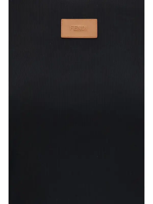 Fendi Cropped Ribbed Cotton T-shirt