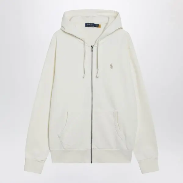 Polo Ralph Lauren Ivory Cotton Zip-up Sweatshirt