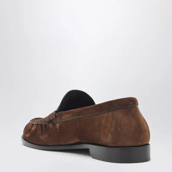 Saint Laurent Le Loafer Dark Havana Suede Loafers - Brown
