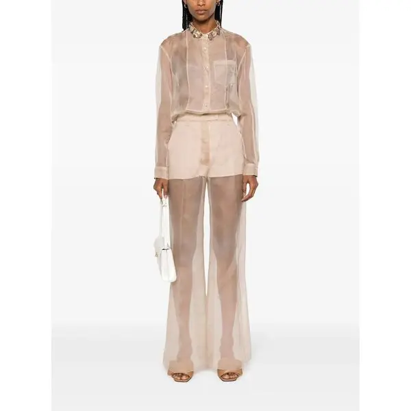 Prada Neutrals Trousers Flared Trousers