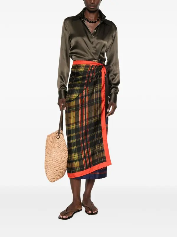 Dries Van Noten Silk Long Skirt