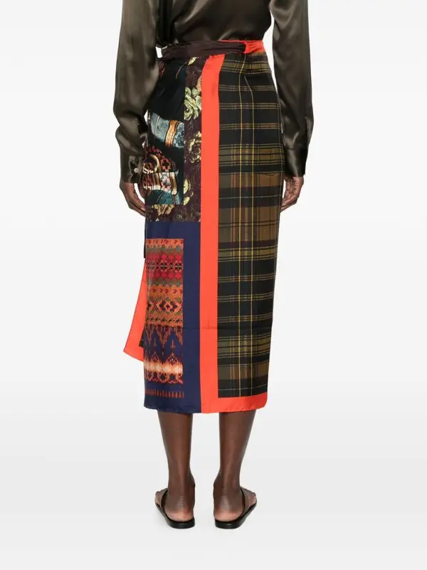 Dries Van Noten Silk Long Skirt