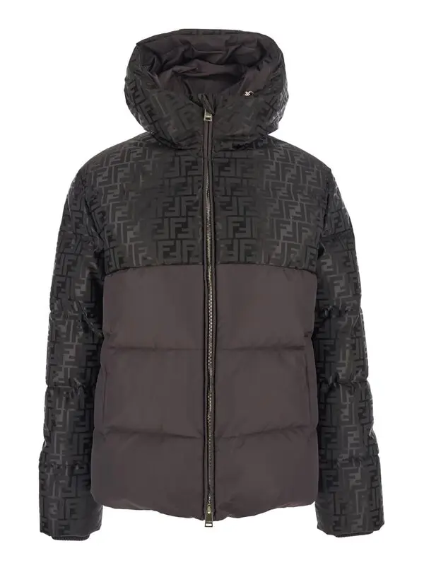 Fendi Ff Motif Tech Fabric Down Jacket - Multicolor