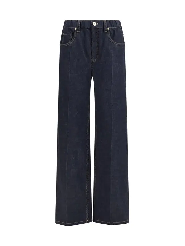 Brunello Cucinelli Palazzo Denim Pants - Blue