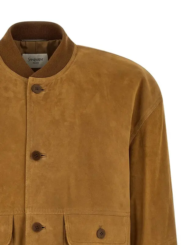 Saint Laurent Suede Bomber Jacket