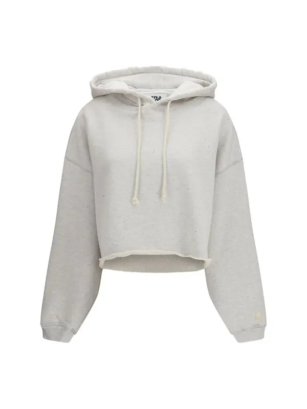 GOLDEN GOOSE Star Cropped Hoodie - Gray
