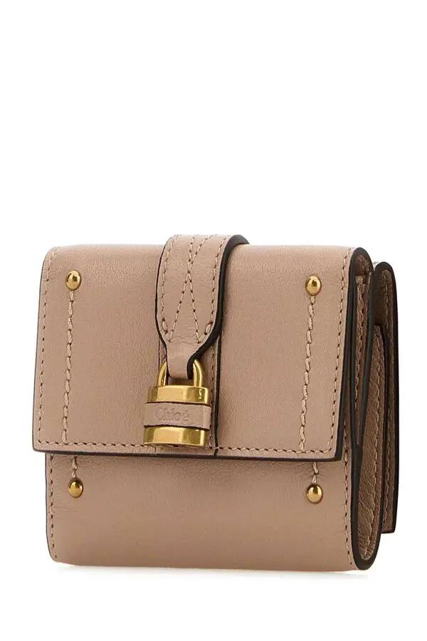 Chloé Antiqued Leather Mini Paddington Wallet - Pink