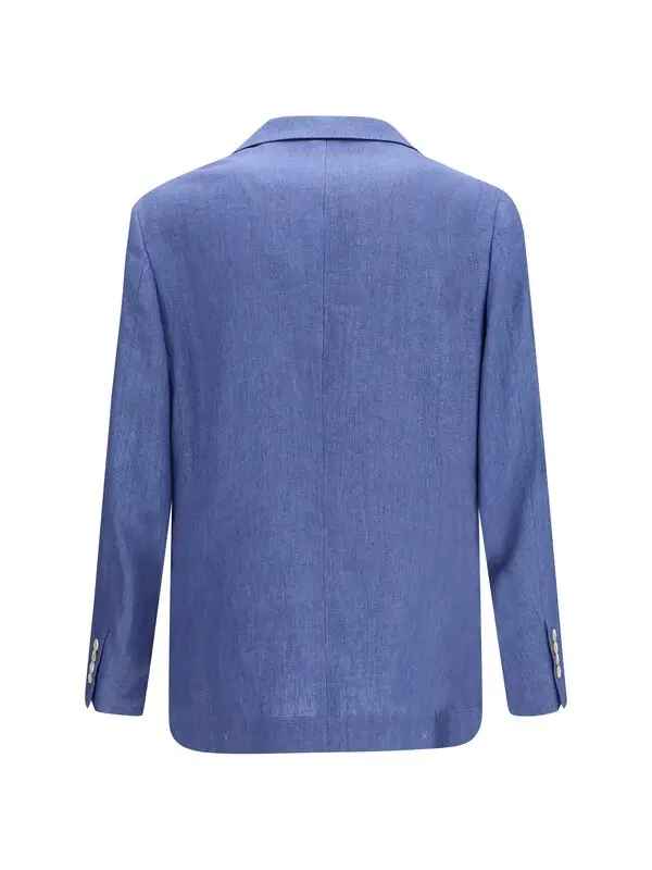 Brunello Cucinelli Deconstructed Single-breasted Jacket In Mélange Linen
