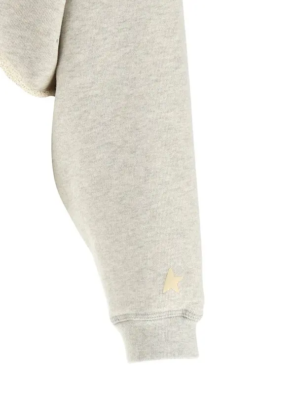 GOLDEN GOOSE Crystal Appliqué Cotton Hoodie - Gray