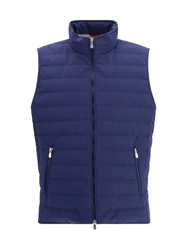 Brunello Cucinelli Quilted Vest Jacket - Blue