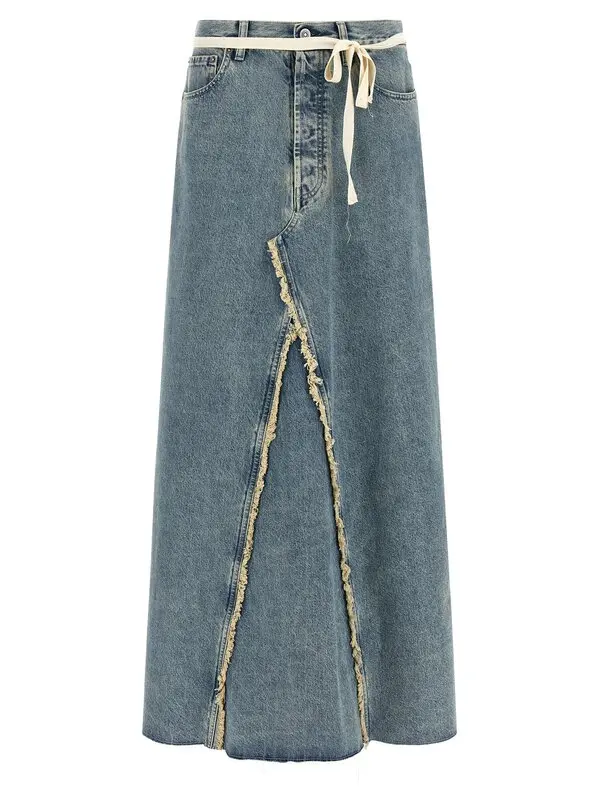 MAISON MARGIELA Raw Hem Denim Skirt - Blue