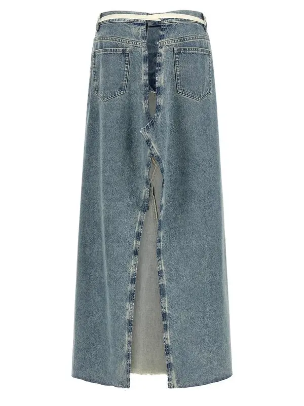 MAISON MARGIELA Raw Hem Denim Skirt - Blue