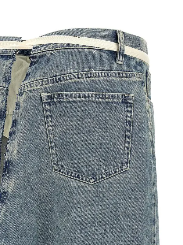 MAISON MARGIELA Raw Hem Denim Skirt - Blue