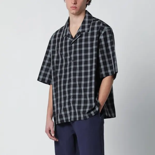 Studio Nicholson Kline Shirt Check Pattern - Black