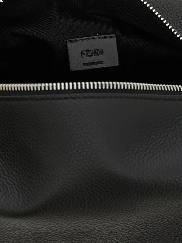 Fendi Grained Calf Leather Beauty Case - Black