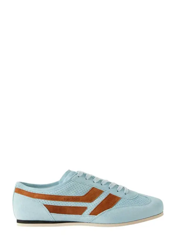 TOM FORD Perforated Leather Sneakers - Blue