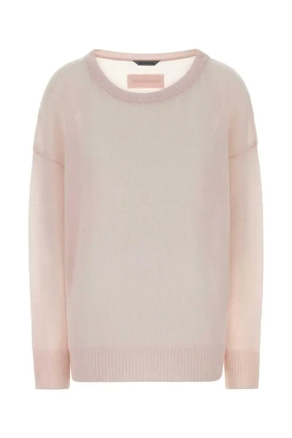 Balenciaga Pastel Cashmere Oversize Sweater - Pink