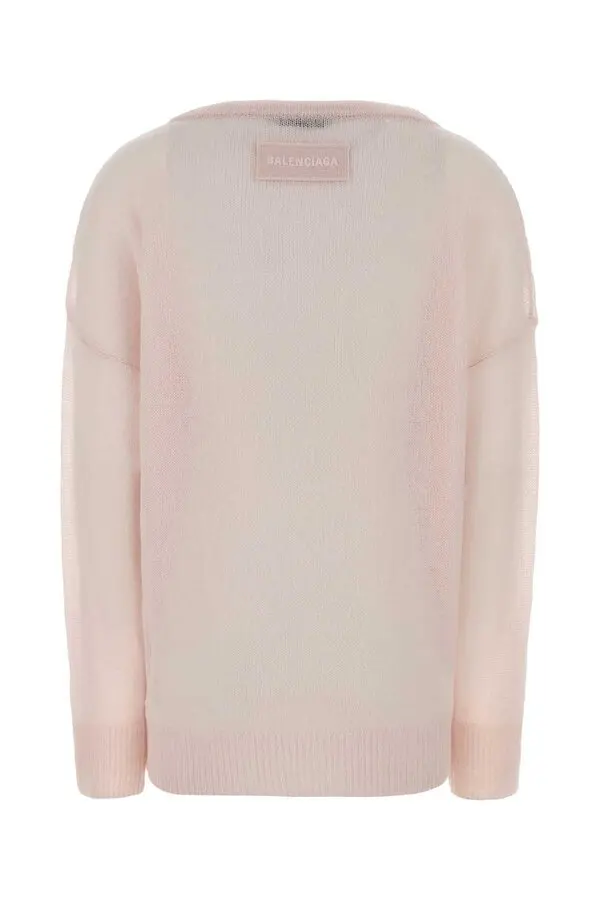 Balenciaga Pastel Cashmere Oversize Sweater - Pink