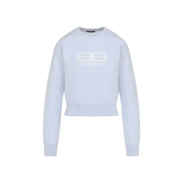 Balenciaga Cropped Pullover - Blue