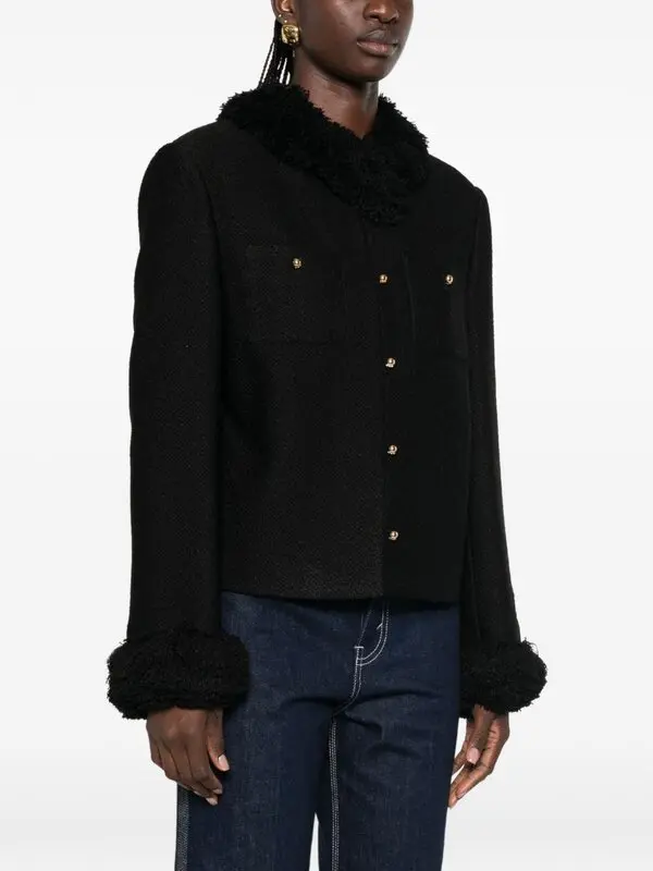 Celine Fringed Wool Blend Jacket